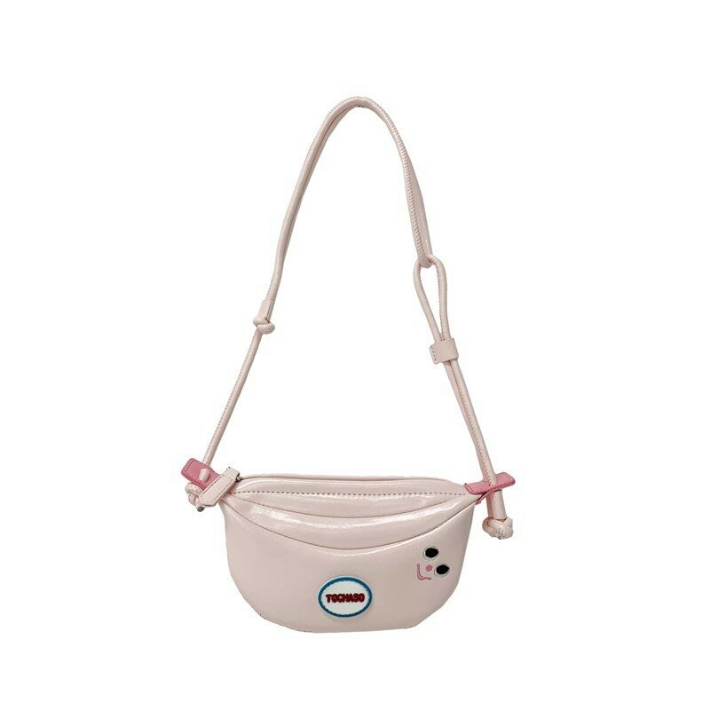 Очаровательная мини-сумка-банан для детей, унисекс, через плечо, стильный дизайн, розовая