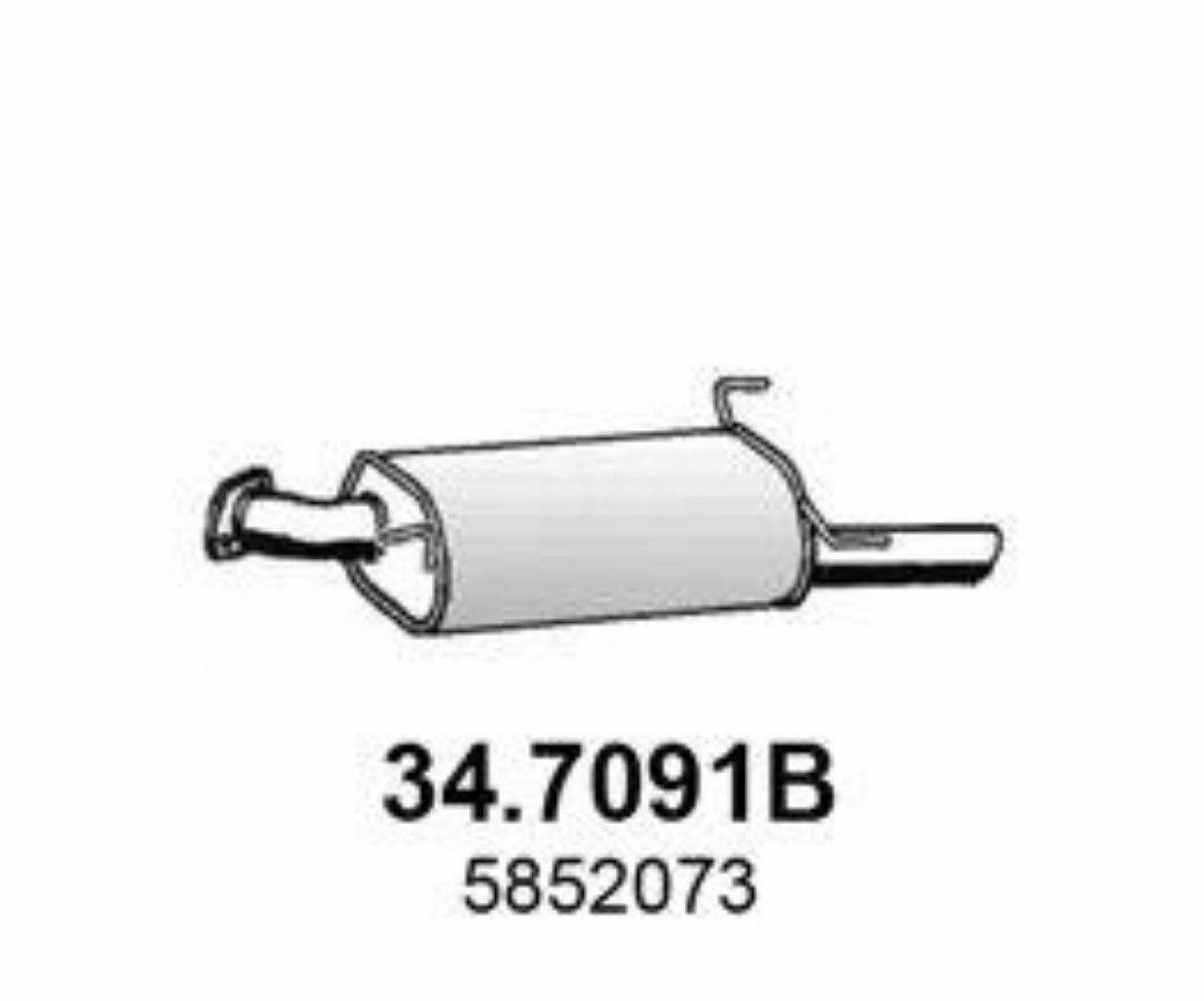 Задняя часть глушителя ASSO 34.7091B, Opel Corsa C 1.0 09-00