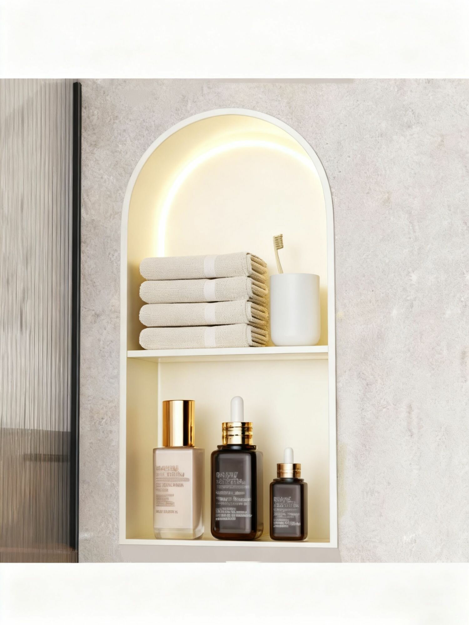 Встроенная ниша для ванной, Нержавеющая металлическая шкаф, с подсветкой, подходит для кухни, гостиной, спальни, отеля, резиденции