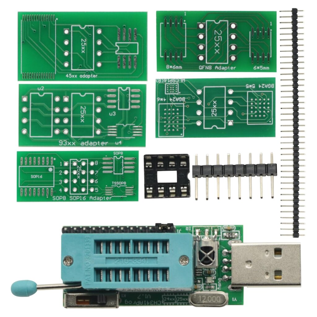 Программатор CH341A для 5В, 3.3В, 2.5В, 1.8В с измерением ИК-кода и открытым ПО