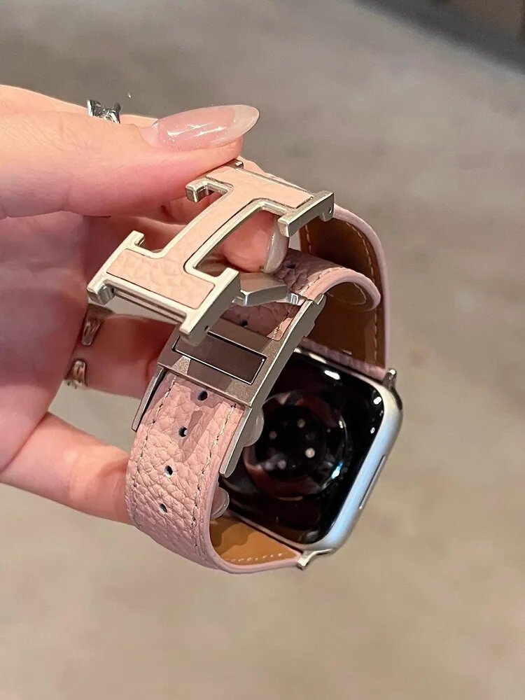 Кожаный ремешок для Apple Watch 10-11 46 мм/ Series 1-9, SE, Ultra 1 и 2, 42 мм, 44 мм, 45 мм, 49 мм/ SE 3 44мм, Hermes