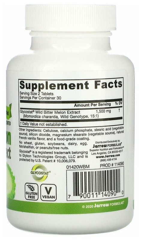 Jarrow Formulas Wild Bitter Melon Extract (Экстракт дикой горькой дыни) 60 таблеток (Jarrow Formulas)