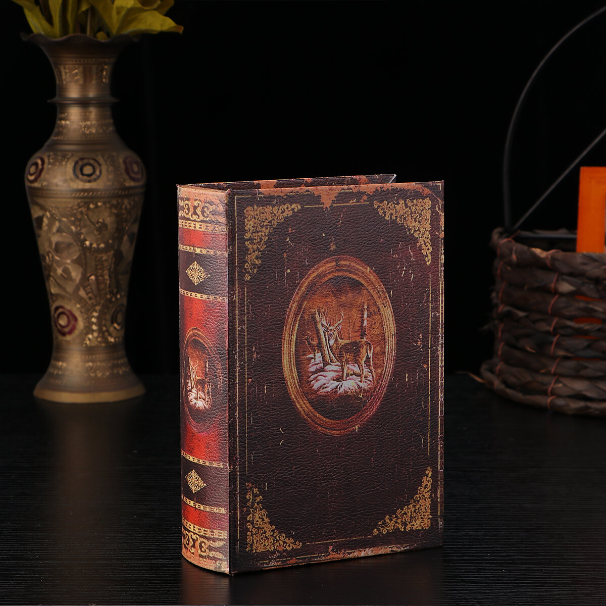 Европейская Имитация Книги Декоративная Книга Коричневый Размер 19.00X12.50X5.00CM
