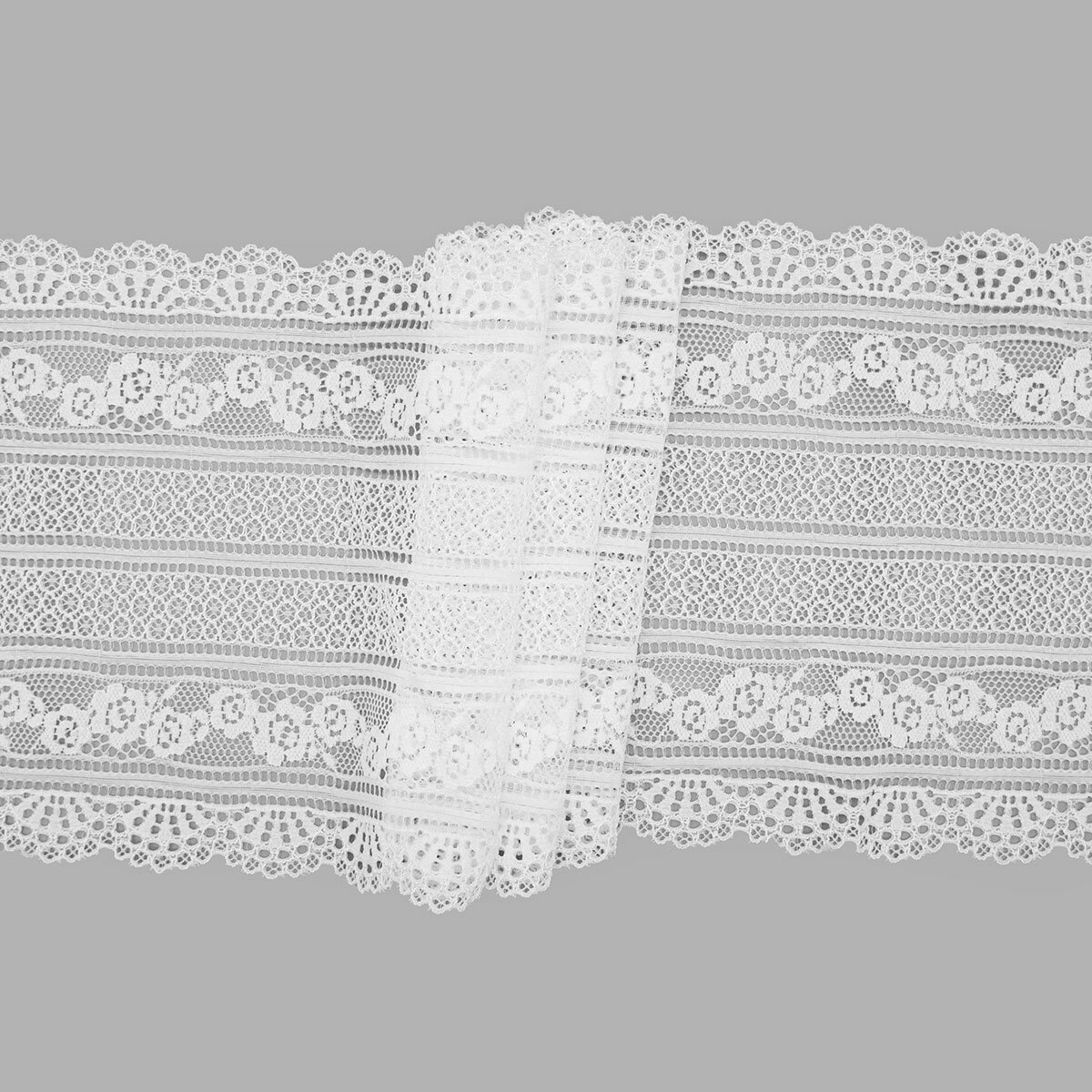 Кружево эластичное для шитья нижнего белья Айрис, 22,5см*10м, белый
