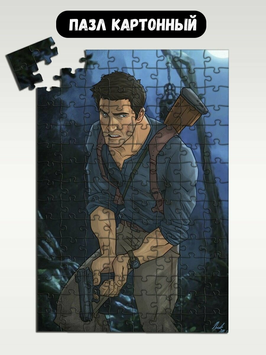 Пазл картонный А4: модель игра Uncharted Нейтан Дрейк - 1264