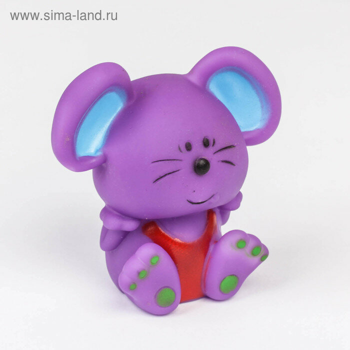 Резиновая игрушка для ванны Крошка Я Мышонок, 9 см, с пищалкой, микс, 2 шт.