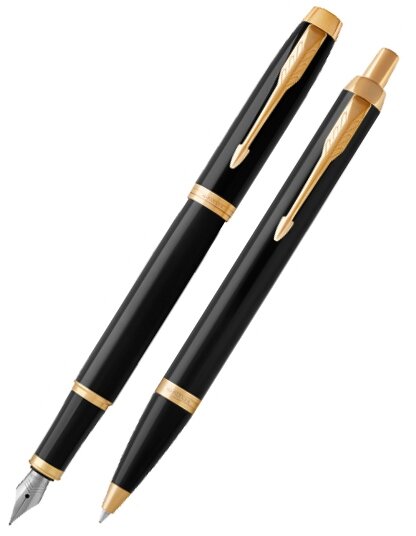Набор Parker: Перьевая и Шариковая ручка Parker IM Core Black GT 1931666 и 1931645