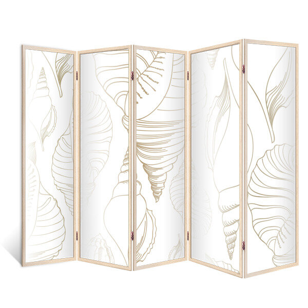 Ширма перегородка Белый приз 5 створок кремовый дуб 176х230 см
