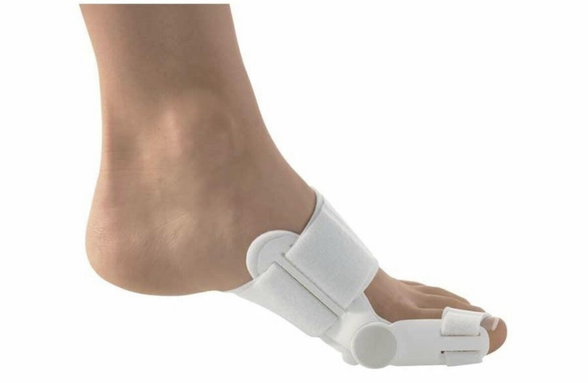 Ночной ортопедический бандаж-бурсопротектор при деформации стопы (белый)