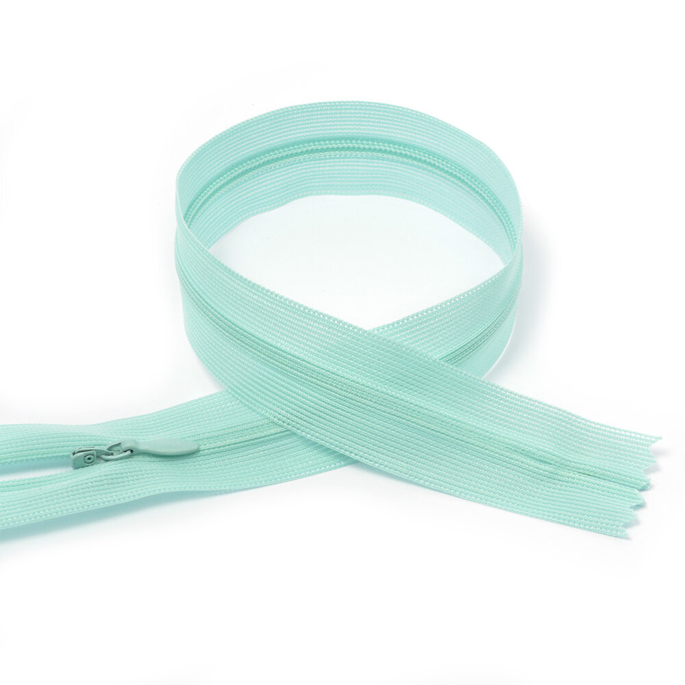 Молния пластиковая потайная 50см н/р цв.201 бирюзовый упак.10 шт