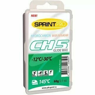 Парафин Зеленый, -12-30 (60г) CH-5 SPRINT PRO, аксессуар для зимнего спорта, тренировок и прогулок