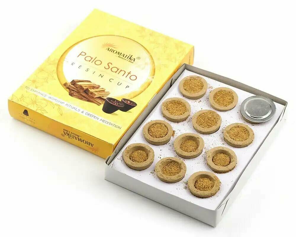 PALO SANTO Resin Cup, Aromatika (самбрани Чашка из смолы с пало санто, Для улучшения ритуалов поклонения и углубления медитации, Ароматика), 1 уп.
