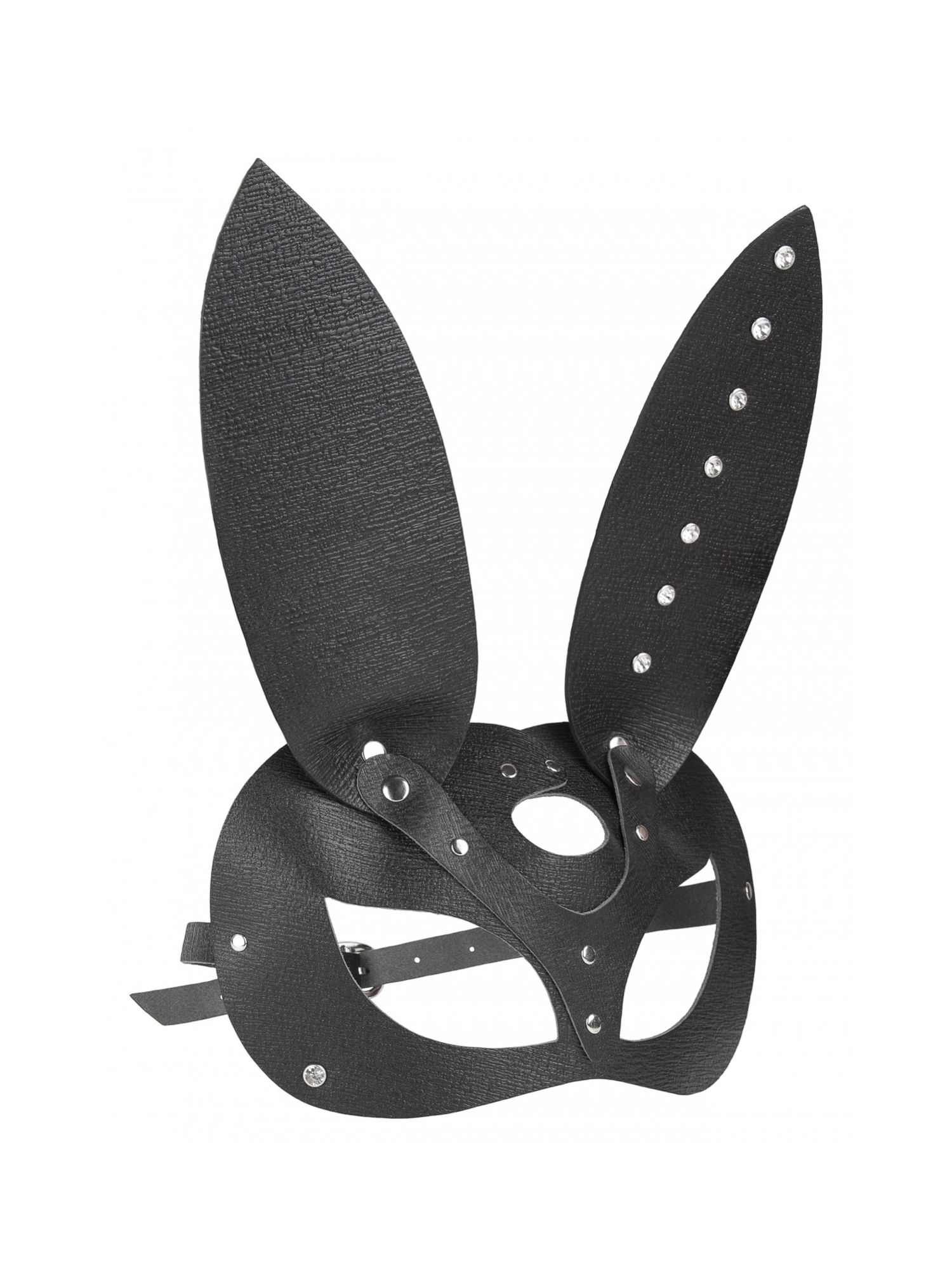 Маска зайки черная эротическая из натуральной кожи от Fire Horse