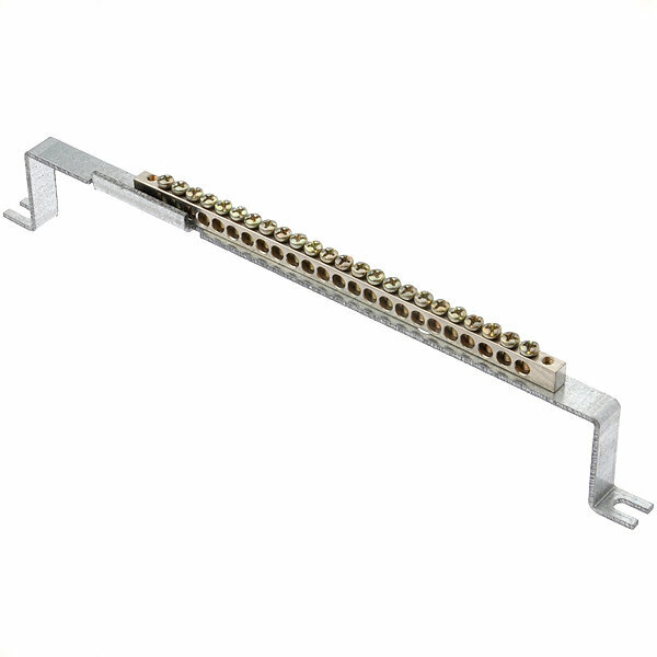 Шина РЕ24 земля 24 присоединений на скобе никелированная латунь 100А (2 шт. в наборе)