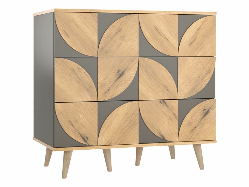 Комод с выдвижными ящиками "Невада" 92,5х88х50 Серый графит