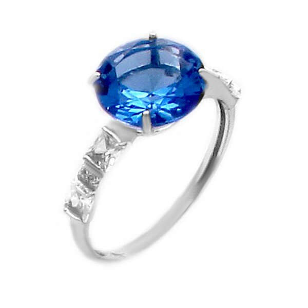 Кольцо, серебро, 925 проба, родирование, фианит