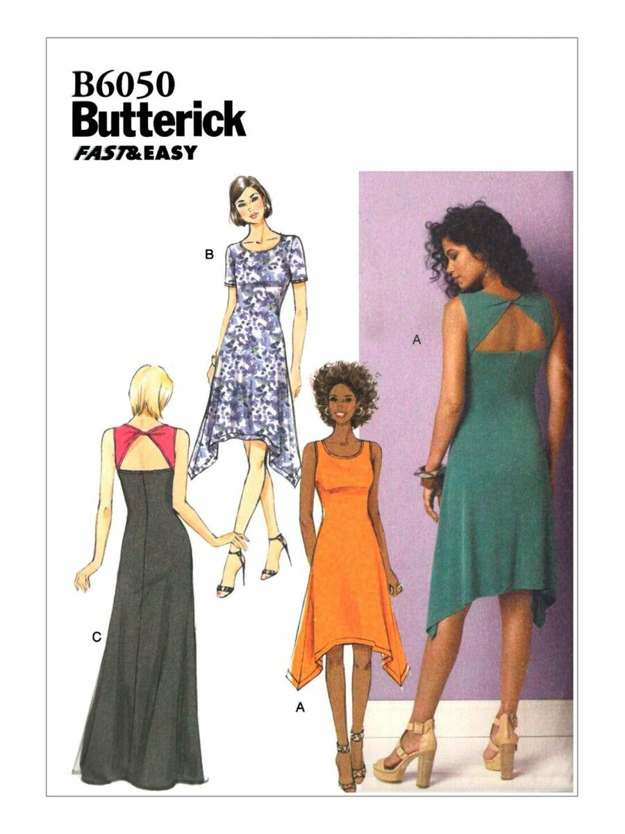 Выкройка Платье с вырезом на спине