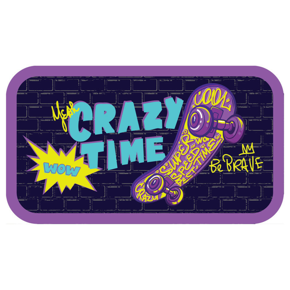 Пенал 2 отделения, 190*105 ArtSpace "Crazy time", ламинированный картон, 368146