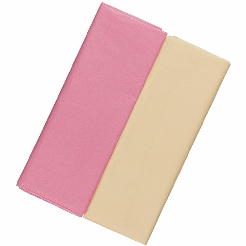 Бумага тишью бежевый и розовый - 10 листов, 50x65 см