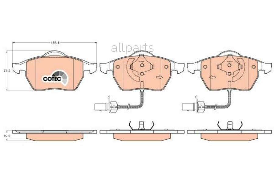 ZF RUSSIA GDB1307ZFR Колодки тормозные передние AUDI A4 (B5-B7) A6 (C5-C6) VW PASSAT (3B_)