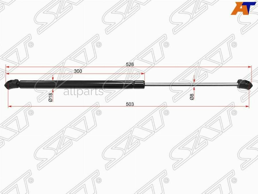 SAT ST-74820-S6D-E02 Амортизатор крышки багажника Honda Civic 00-06 / Mercedes-Benz C-Class 00-08 (Справа=Слева)