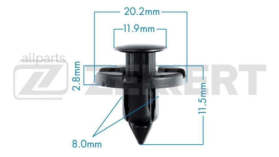 ZEKKERT BE-2195 Клипса крепёжная Mitsubishi Nissan (миним. кол-во заказа 10 шт)
