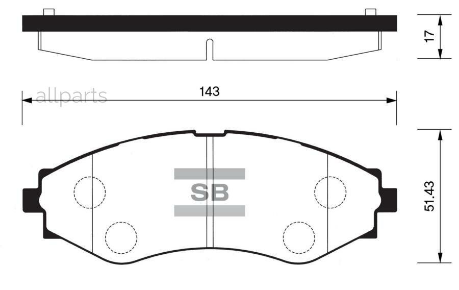 SANGSIN BRAKE SP1103 Колодки тормозные дисковые, передние