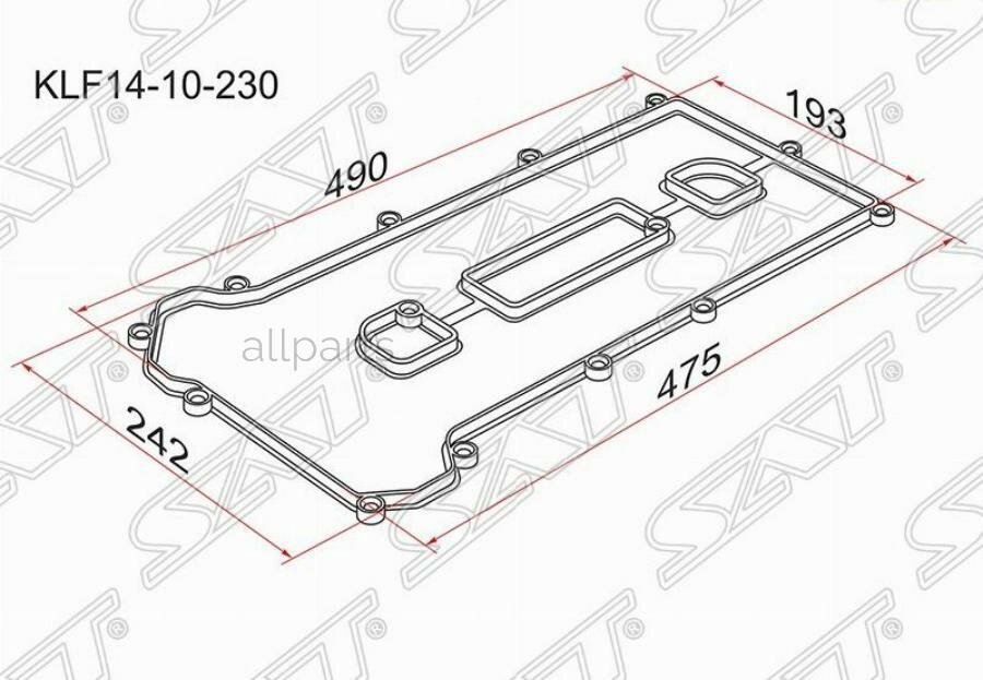 SAT KLF14-10-230 Прокладка клапанной крышки Mazda 6 02-08 / Atenza 02-05 L3; LFDE