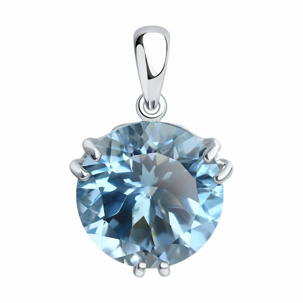 Подвеска, серебро, 925 проба, родирование, топаз