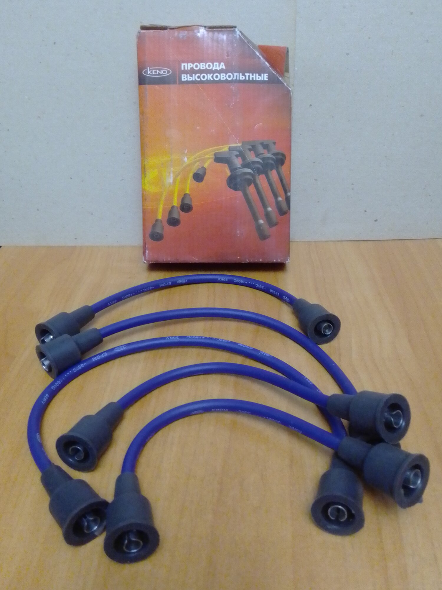 Провода силиконовые высоковольтные , технология EPDM, для ГАЗ, Газель, Волга, Соболь, УАЗ с ЗМЗ-402, УМЗ-4215,-421. Без наконечников. KENO