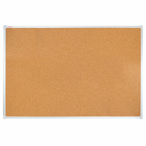 Доска пробковая для объявлений 100х150 см, алюминиевая рамка, гарантия 10 ЛЕТ, россия, BRAUBERG, 238181