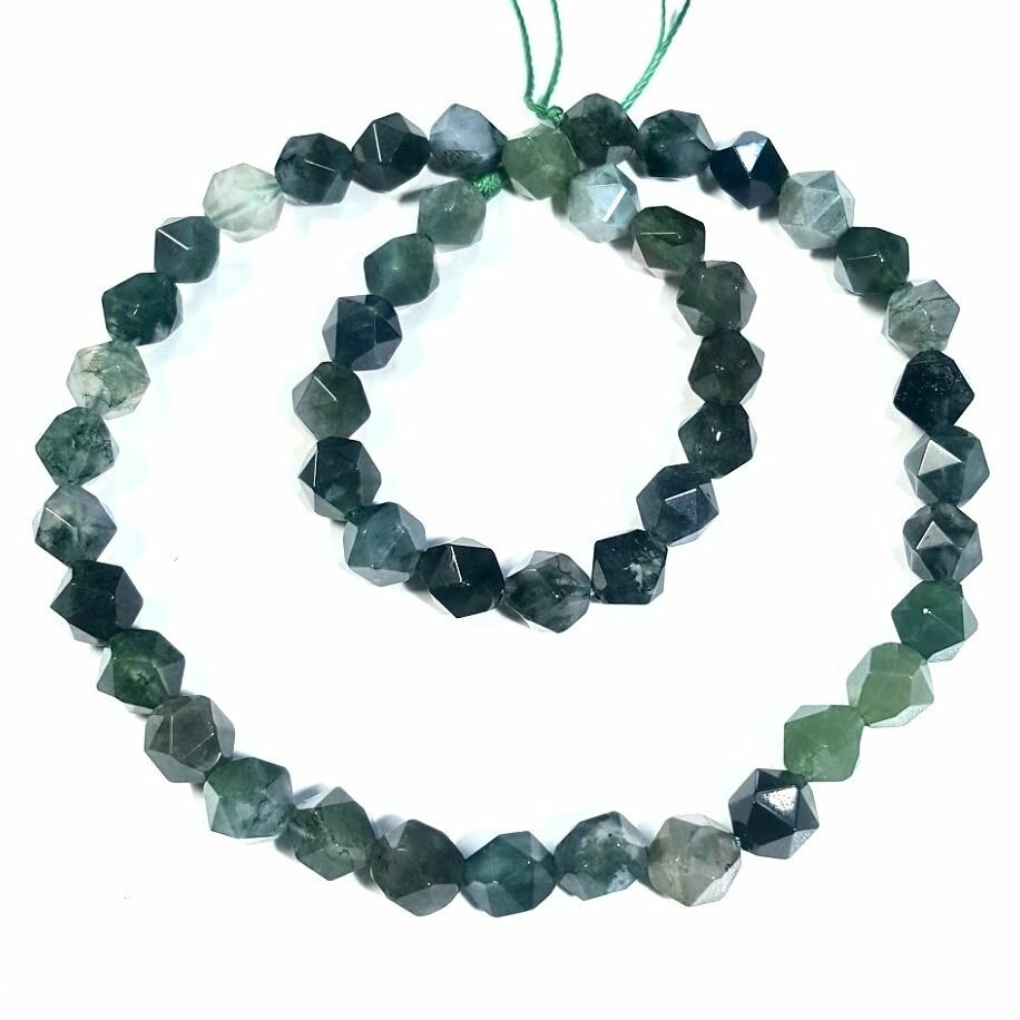 Бусины из натурального камня Индийский агат А крупная грань 8 мм, (нить 38 см), Suntrim