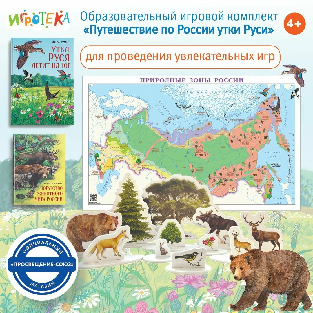 Образовательный игровой комплект "Путешествие по России утки Руси", 4+