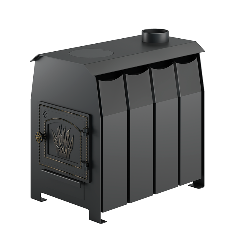 Дровяная печь Везувий Комфорт 200 (ДТ-3) с варочной поверхностью чёрный