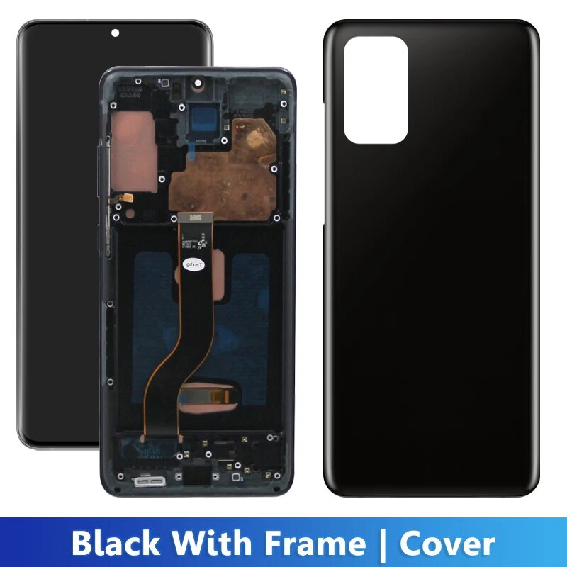 AMOLED с рамкой для Samsung S20 Plus, ЖК-дисплей, преобразователь сенсорного Black Frame Cover