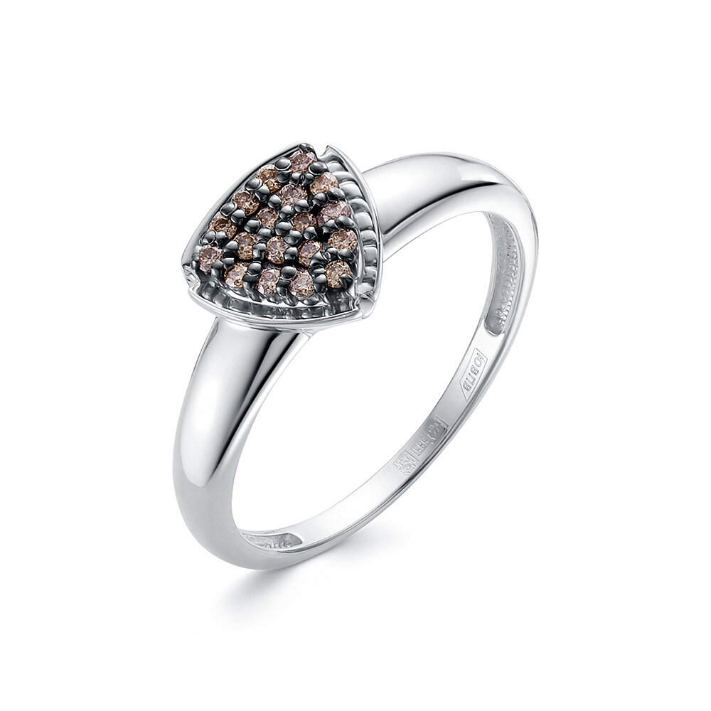 Кольцо, белое золото, 585 проба, родирование, бриллиант