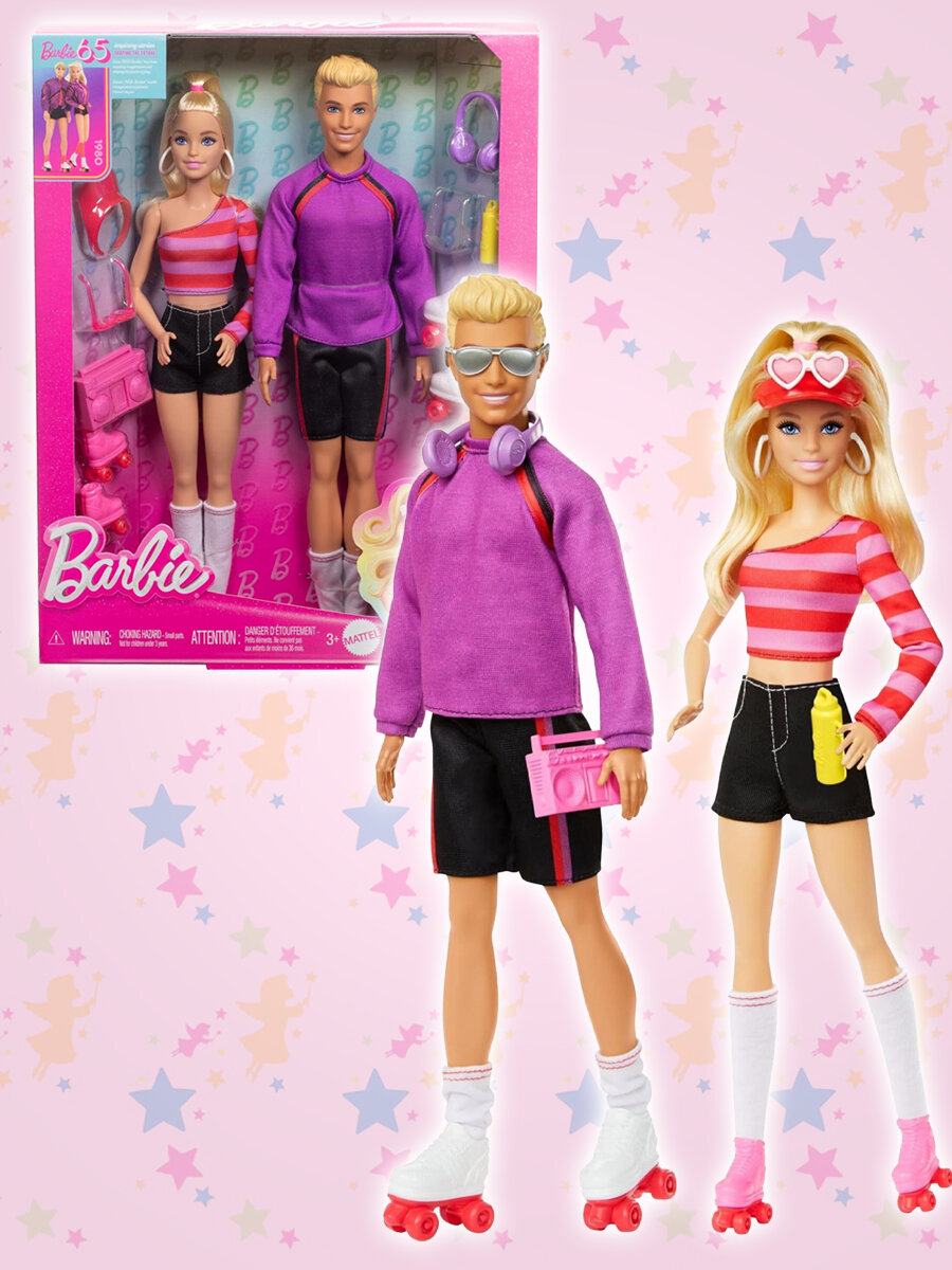 Кукла Набор Кен и Барби, модные куклы на роликовых коньках и с аксессуарами