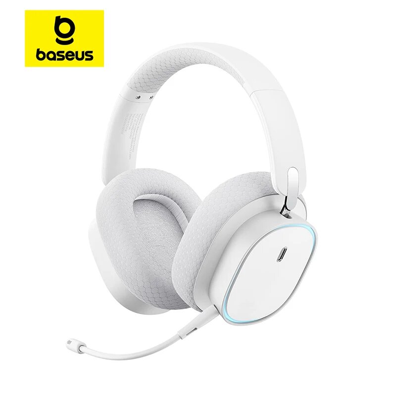 Беспроводные игровые наушники Baseus GH02 с микрофоном, накладные наушники, Bluetooth 5.3, 40 мм драйвер, 2.4G/беспроводные/кабельные RGB гарнитуры
