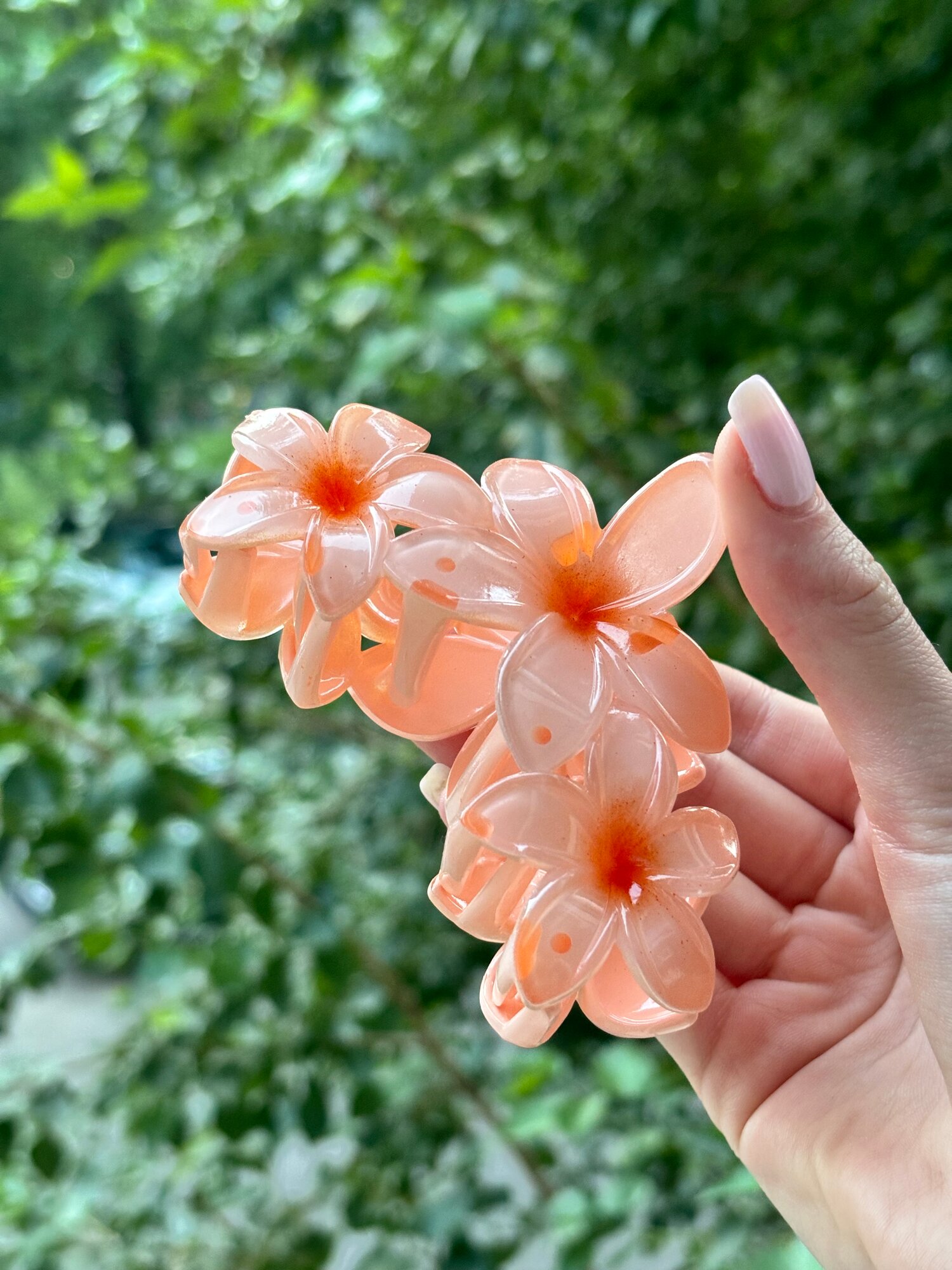 Заколка-краб, из нескольких цветов, коралловый