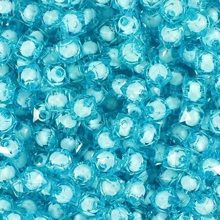 Акриловые гранёные бусины (10 мм) 1 упаковка - 250гр. цвет цв. бирюза