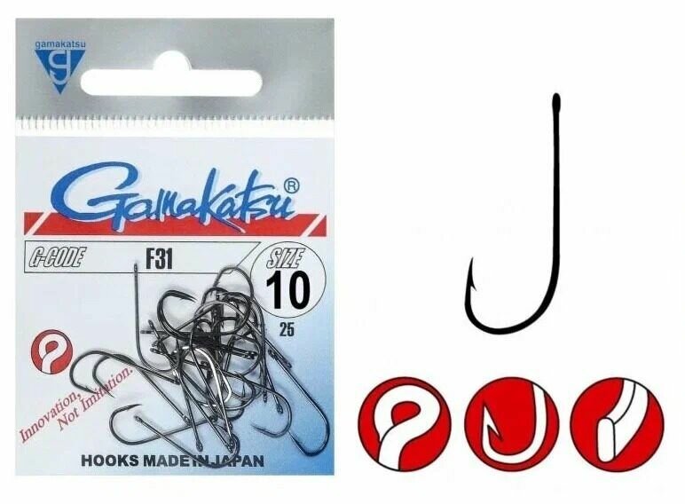 Крючок одинарный Gamakatsu F31 N/L Black N14