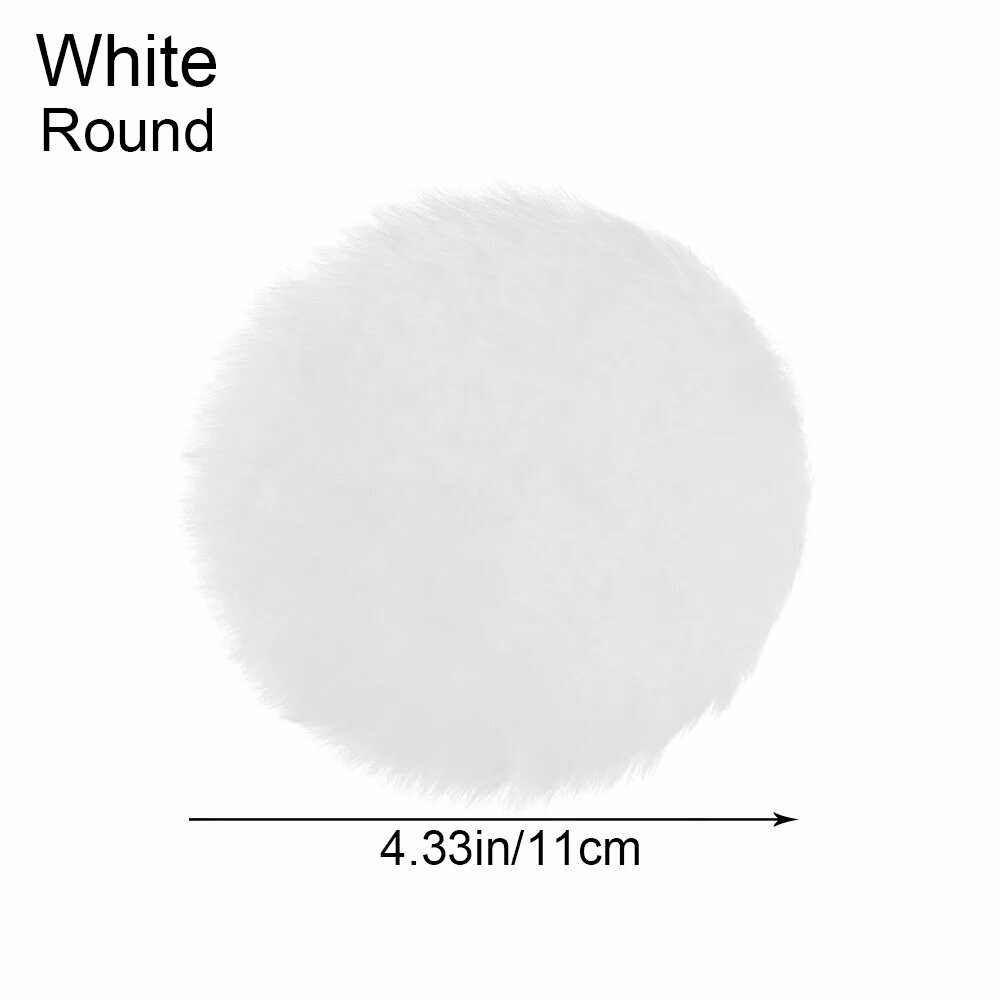 Миниатюрный плюшевый коврик для кукольного домика 1/12, розовый Белый, white round 01