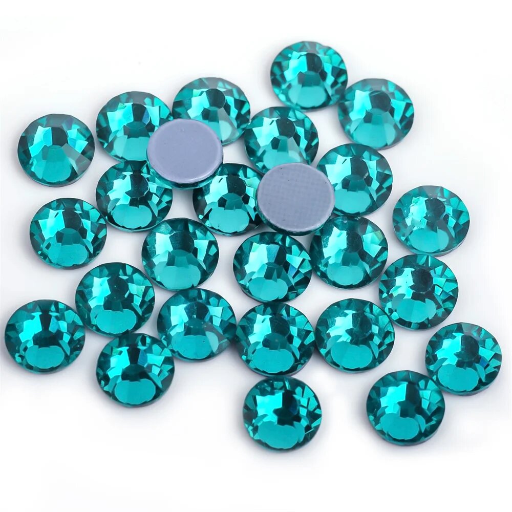 Горячие стразы, стекло, 40 цветов mix ss6-ss30 10gram, Green Zircon