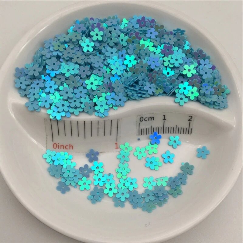 ПВХ Блестки В Форме Цветов 5 Мм Блестящие Пайетки Для Дизайна Ногтей Свадебные Украшения Конфетти Маникюр Одежда Обувь 20 Г