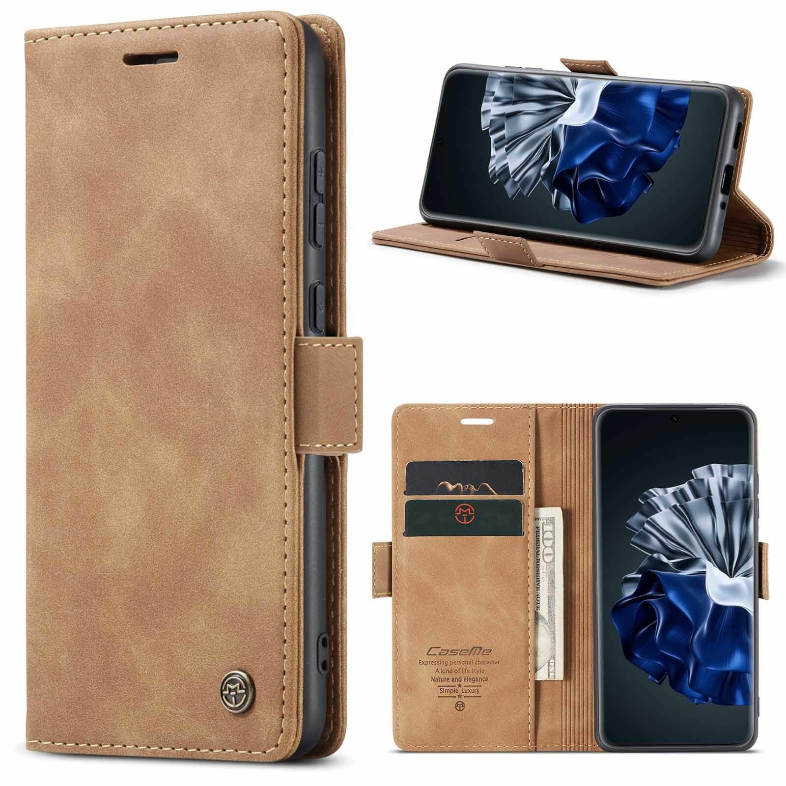 Подходит для Huawei P60, P60 Pro/Хуавей П60 , П60 Про кронштейн ретро - PU магнитное затвор сейсмостойкий кожаный чехол