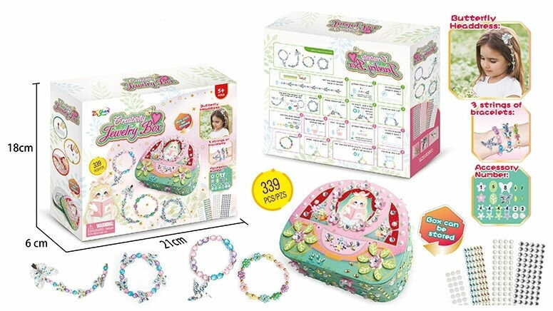 Набор для создания украшений (заколка, браслет) со шкатулкой