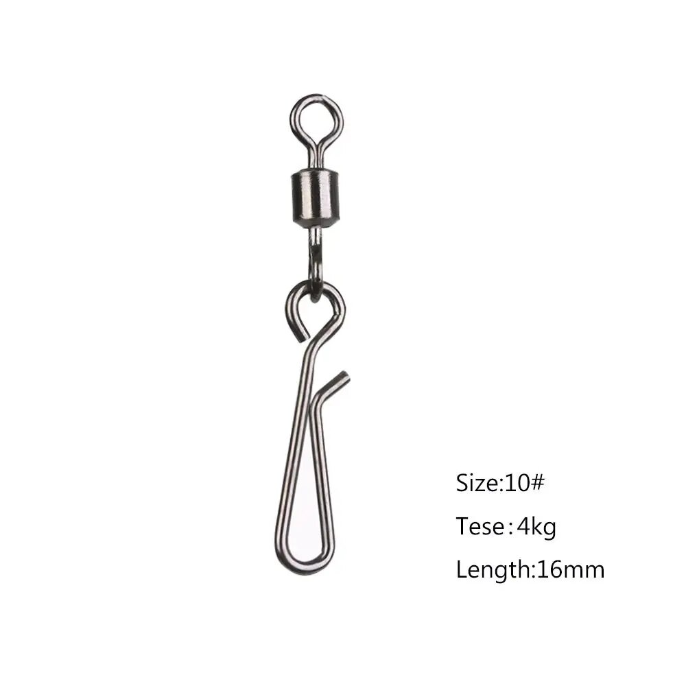 Рыболовный вертлюг с карабином, Size:10#, Tese:4kg, Length:16mm