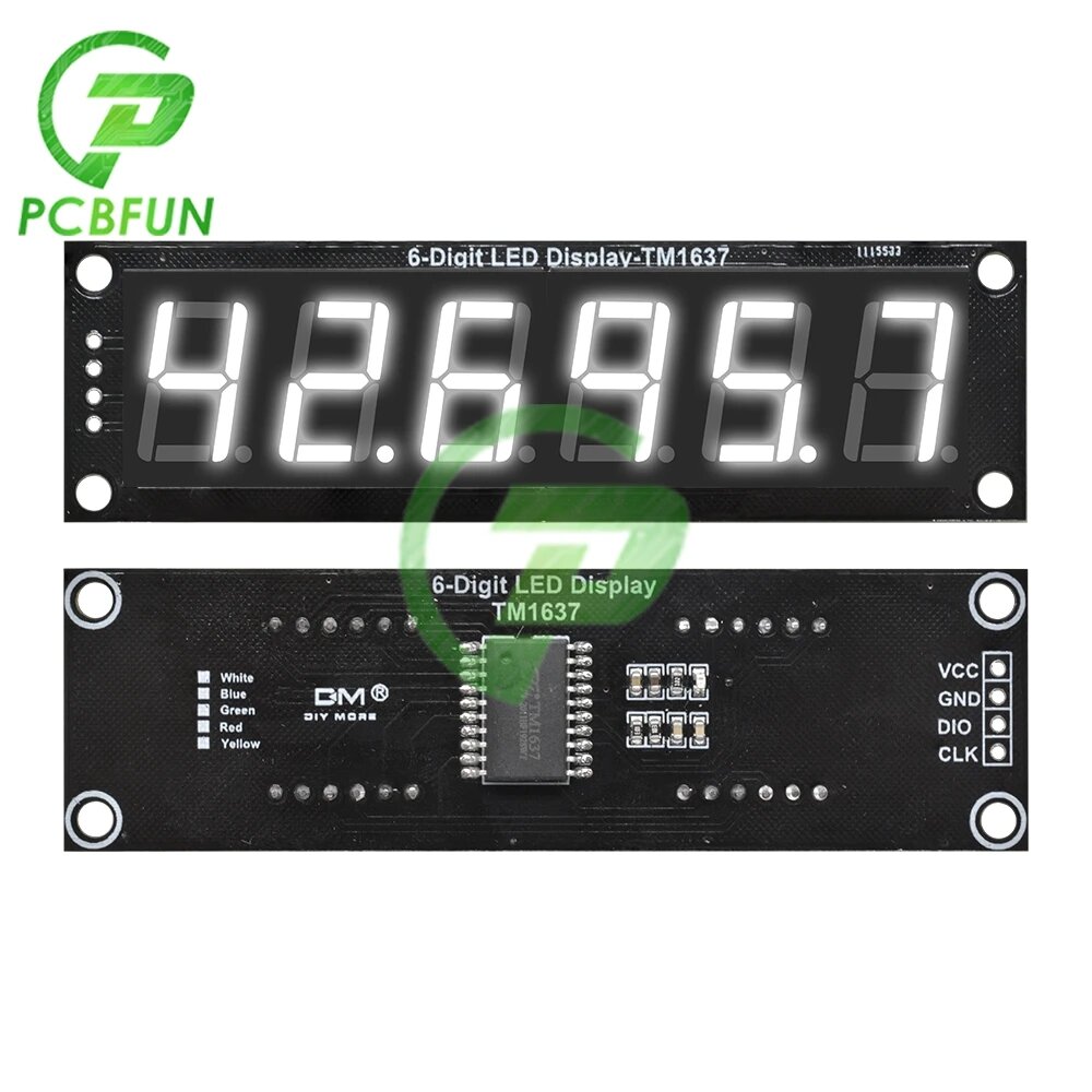 6-разрядный LED дисплей TM1637 White 0.56"