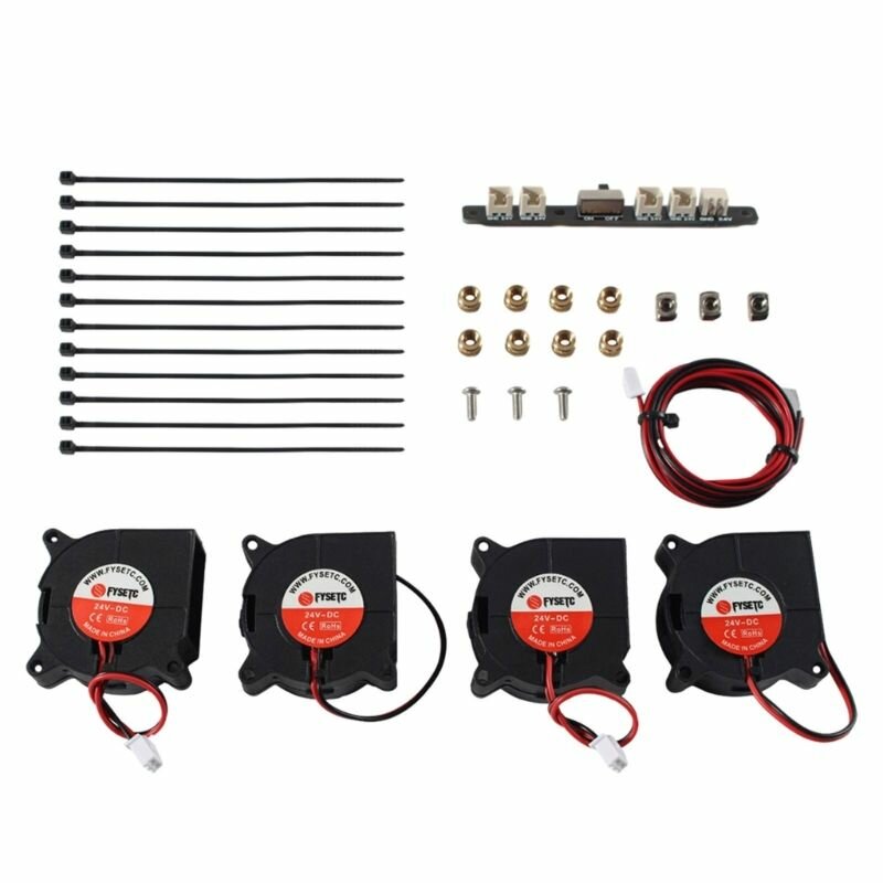 Охлаждающий вентилятор для 3D-принтера, комплект вентиляторов рассеивания тепла, 4 шт, 4020 DC24V, 10000 об/мин, хорошо Ender3 CR20 FDM