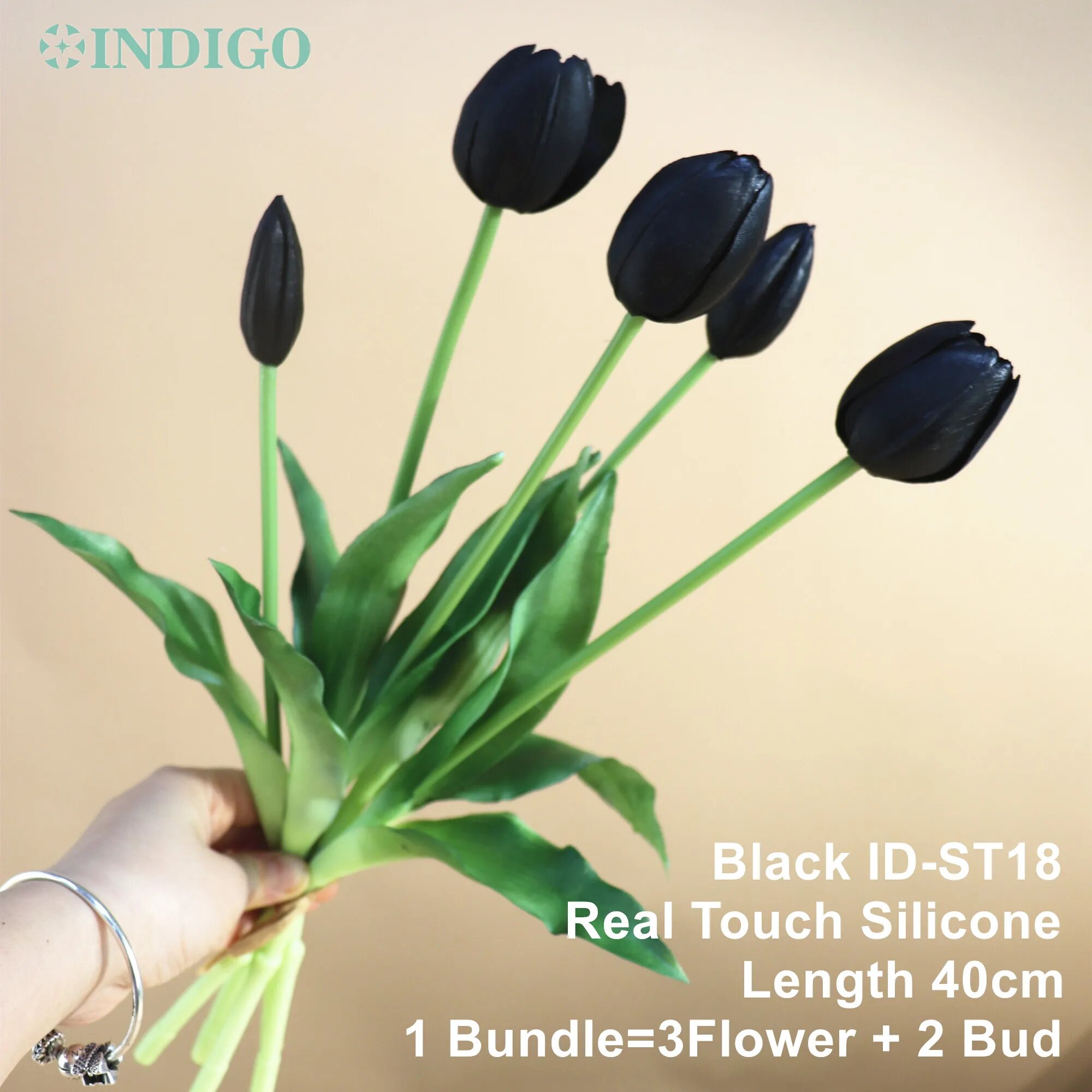 Искусственный букет тюльпанов INDIGO Черный, IDST18
